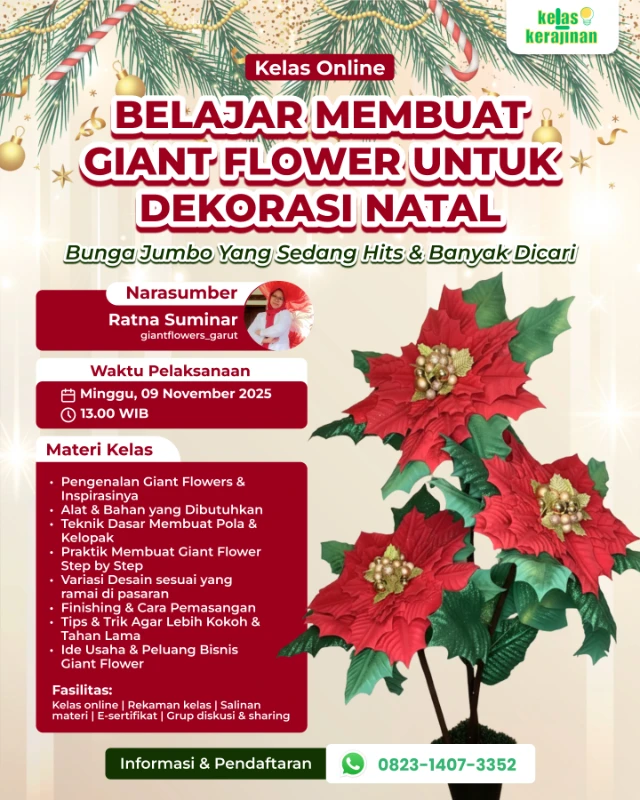 BELAJAR MEMBUAT GIANT FLOWER UNTUK DEKORASI NATAL