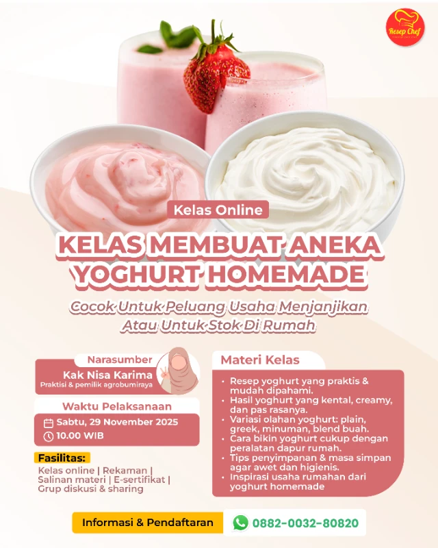 Kelas Membuat Aneka Yoghurt Homemade
